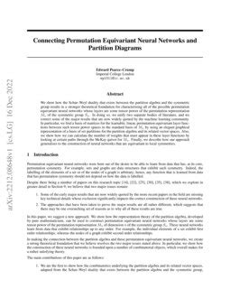 Connecting Permutation Equivariant Neural Networks And Partition Diagrams DeepAI