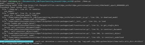 Yaml Constructor ConstructorError Issue Facebookresearch C Dpo Nrsfm GitHub