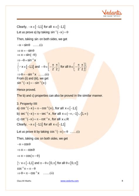 CBSE Class 12 Mathematics Chapter 2 Inverse Trigonometric Functions