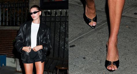 Hailey Bieber Went Sharp In Saint Laurent Heels At Rhode Events In Nyc