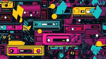 Premium Ai Image Patterns With A Retro Cassette Tape And Boombox Motif