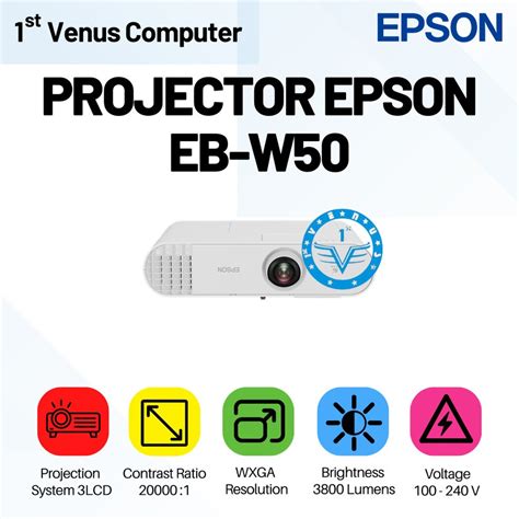 Jual Projector Epson Eb W50 Proyektor Epson Eb W50 Lumens 3800 V3
