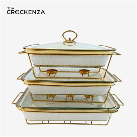 Luxury White Imported Rectangular Porcelain Serving Dish Lid And Side