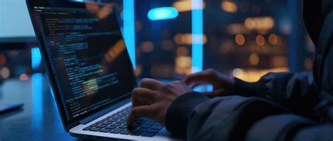 Programador Codificando En El Trabajo Con Las Manos En La Computadora