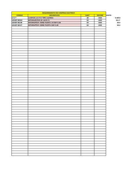 Copia De Req Cpras Electrico Para Marzo Pdf