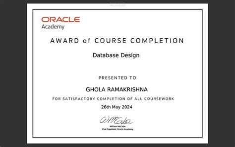 Ghola Ramakrishna On Linkedin Oracle Academy Database Design