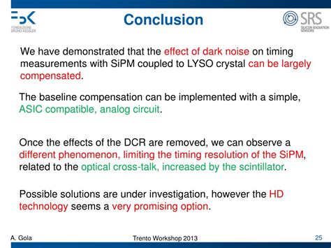 Ppt Optimization Of Timing Performance Of Large Area Fbk Sipms In The Scintillation Light