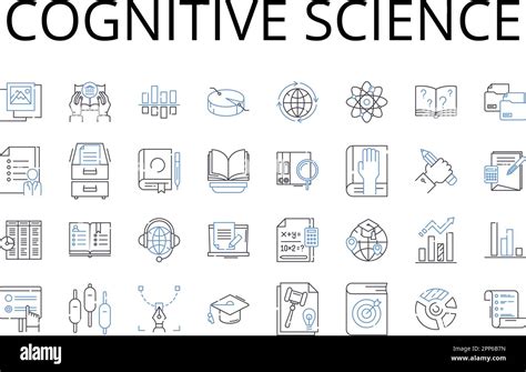 Cognitive Science Line Icons Collection Quantum Physics Social