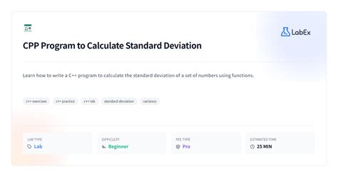 Calculate Standard Deviation In C Program Labex