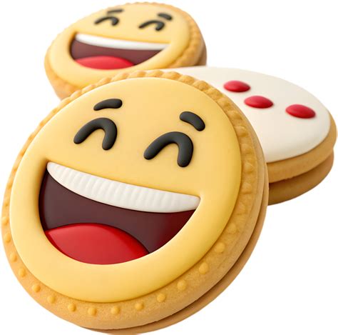 Cute Cookie Design With Playful And Emotional Faces 55444416 Png
