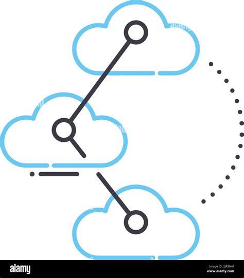 Cloud Network Concept Line Icon Outline Symbol Vector Illustration Concept Sign Stock Vector