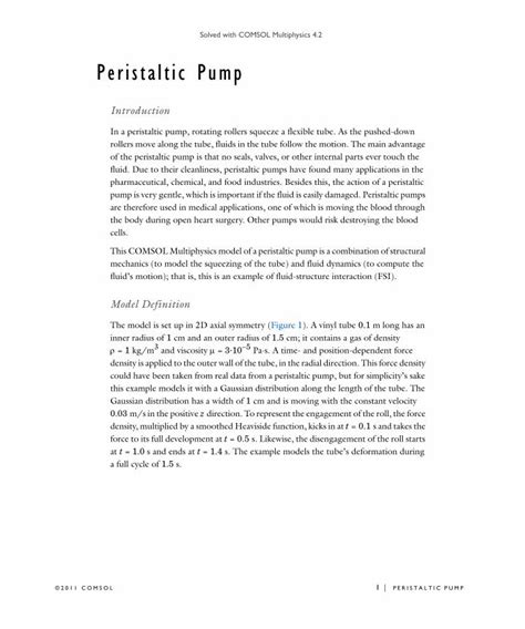 Pdf Solved With Comsol Multiphysics 42 Peristaltic Pumpcourses