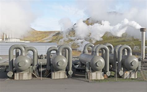 Steam Separators At A Geothermal Energy Plant Stock Image Image Of