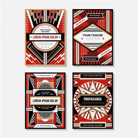 Premium Vector Colored Propaganda Poster Design Template Collections