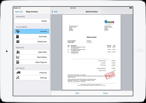 Invoice App Ipad Invoice Template Ideas