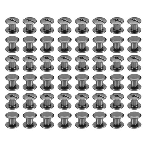 Patikil 100 Sets Chicago Screws M5x4mm Chicago Screws Phillips Binding Post Screw Bolts Leather