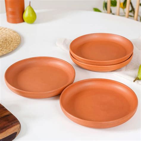 Pallor Large Ceramic Dinner Plate Set Of 6 Pink 10 Inch Online