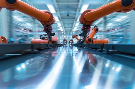 Automated Robotics Assembly Line In Modern Factory Premium Ai Generated Image