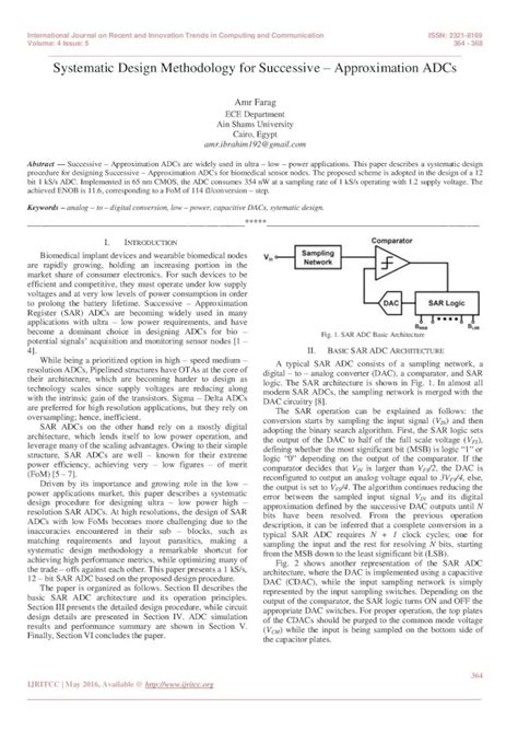 pdf systematic design methodology for successive approximation adcs