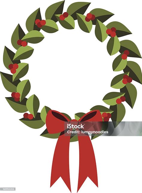 Karangan Bunga Holly Modern Ilustrasi Stok Unduh Gambar Sekarang Karangan Bunga Dekorasi