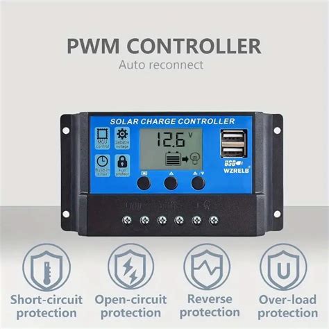 10a 20a 30a Pwm Solar Charge Controller 12v 24v Auto With Dual Usb Port