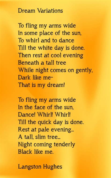 Dream Variations By Langston Hughes Advice By Langston Hughes Poem