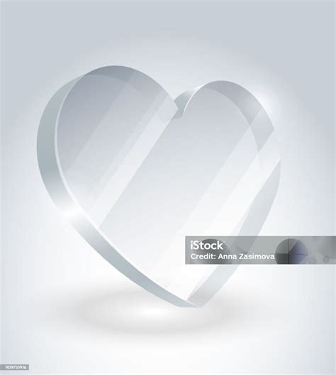 그림자와 반사 유리의 심장입니다 투명 한 디자인 요소 사랑의 Charset 값입니다 벡터 현실적인 3 차원 개체입니다 3차원 형태에 대한 스톡 벡터 아트 및 기타 이미지