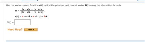 Solved Use The Vector Valued Function Rt To Find The