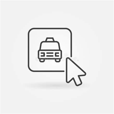 Mouse Click On Taxi Button Vector Concept Outline Icon Stock Vector
