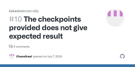 the checkpoints provided does not give expected result · issue 10