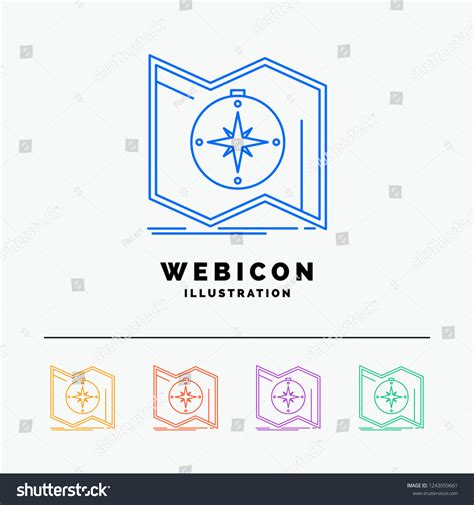 Direction Explore Map Navigate Navigation 5 Stock Vector Royalty Free 1243059661 Shutterstock