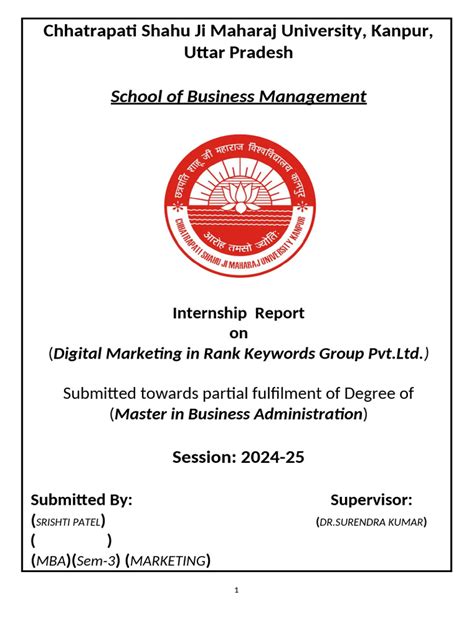 Srishti Internship Report Pdf Digital Marketing Search Engine