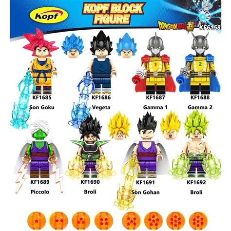 Minifigures Dragon Ball Cartoon Character Models Son Guko Gamma Broli Kf6158 Mini Assembled