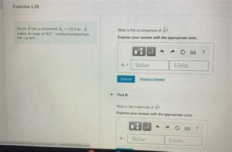 solved exercise 1 29 vector a has y component ay 150 m Ä