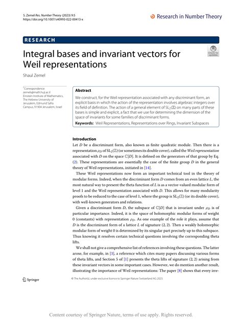 Integral Bases And Invariant Vectors For Weil Representations