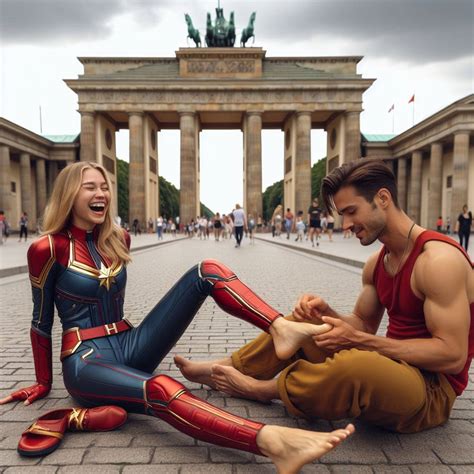 Heroes At The Gate Ticklish Captain Marvel By Kitzelfolter On Deviantart