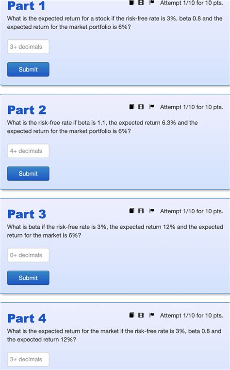 solved intro use the expected return beta equation from the