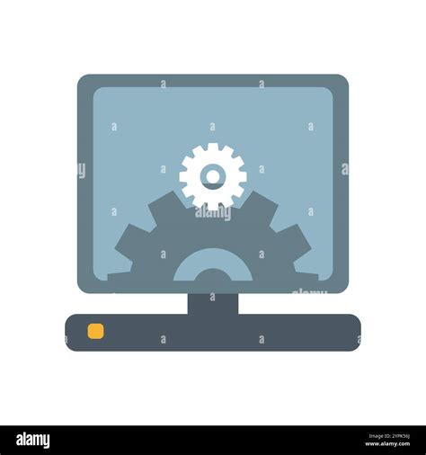 Computer Monitor With Gears Symbolizing Settings And Configuration Ideal For Tech Software