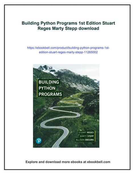 Building Python Programs 1st Edition Stuart Reges Marty Stepp Pdf