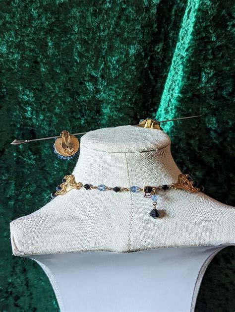 Classic Vintage Black And Blue Aurora Borealis Crysta… Gem