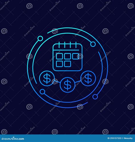 Annuity Icon With A Calendar Linear Design Stock Illustration