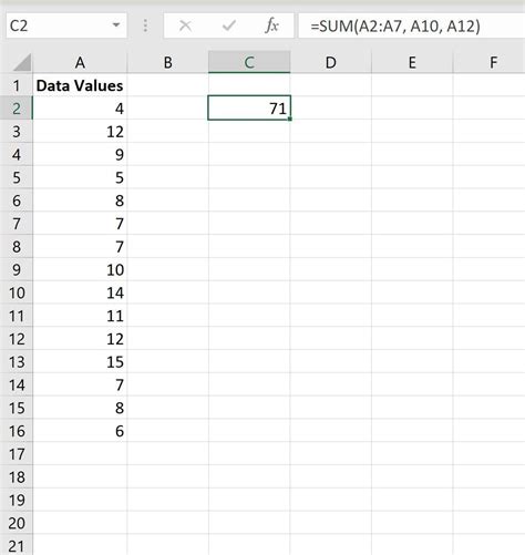 How To Sum Non Contiguous Cells In Excel With Examples Online