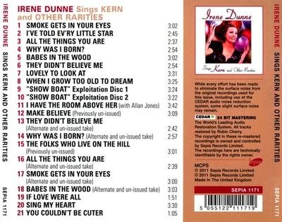 Irene Dunne Sings Kern And Other Rarities New Cd 5055122111719 Ebay