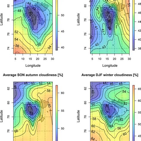 The Average Cloud Coverage 2011 2015 For Each Season Calculated From