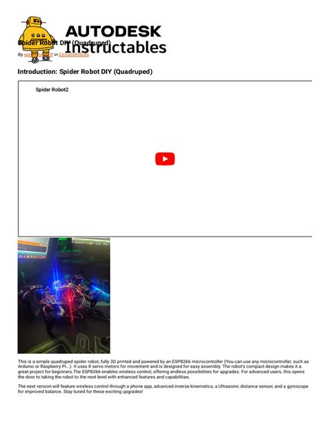 Spider Robot Diy Quadruped 4 Steps With Pictures Instructables Pdf