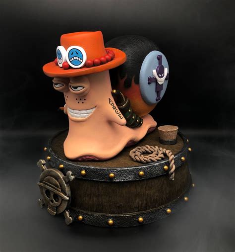 Statue Den Den Mushi Ace From The Universe One Piece Resin Etsy