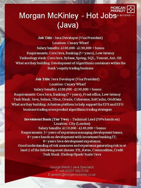 George Welsh On Linkedin Java Permanent London Banking £100000