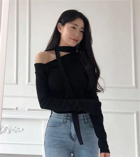 사선t 타이set 사선 오프숄더 긴팔 티셔츠 초커 세트 3color 이즈하루