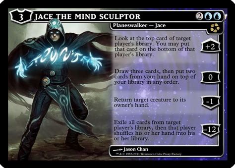 Custom Horizontal Jace The Mind Sculptor Proxy Mtg Altered Art Magic The Gathering Cards