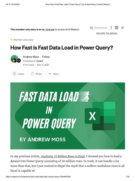 Power Query Faster Pdf